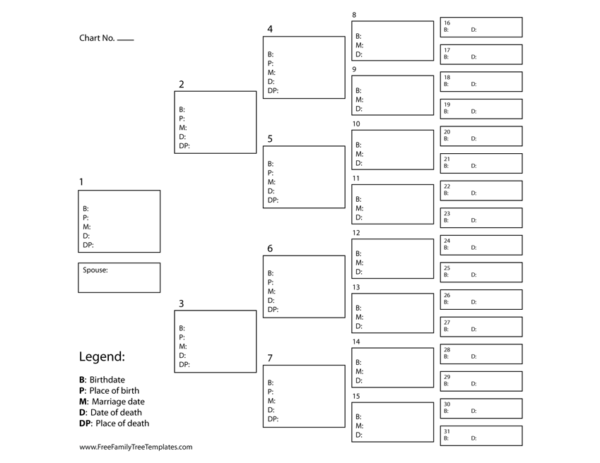 Free Printable 5 Generation Family Tree Chart
